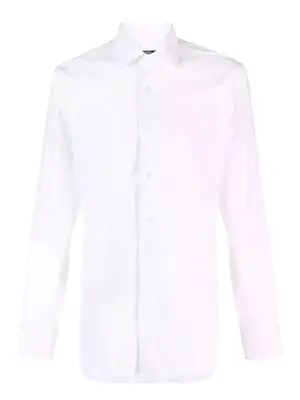 BARBA NAPOLI Long-sleeve Poplin Shirt - White
