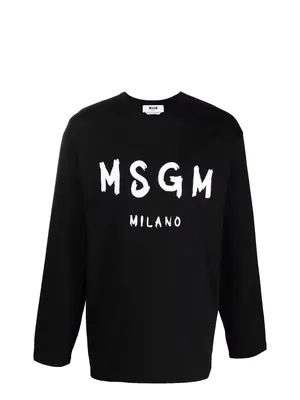 MSGM Long-sleeve Logo Sweatshirt - Black