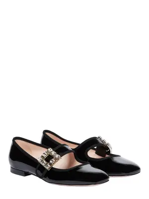 ROGER VIVIER Très Vivier Babies Ballet Flats - Black