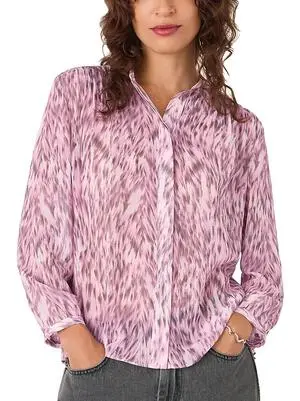 Whistles Leopard Pleat Shirt - Pink/multi