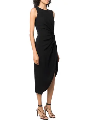 Dolce & Gabbana Sleeveless Asymmetric Midi Dress - Black