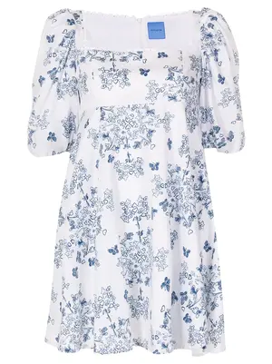 MACGRAW Vienna Porcelain Print Dress - Blue