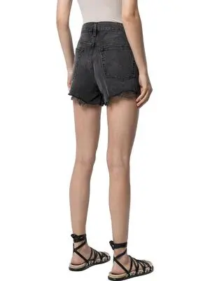 FRAME High-rise Denim Shorts - Black
