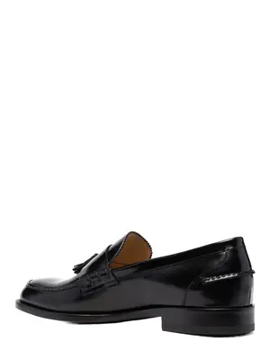 SCAROSSO Ralph Tassel-embellished Leather Loafers - Black