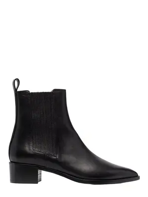 SCAROSSO Olivia Leather Chelsea Boots - Black