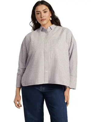 Everlane Boxy Oxford Shirt Dark Plum Gingham