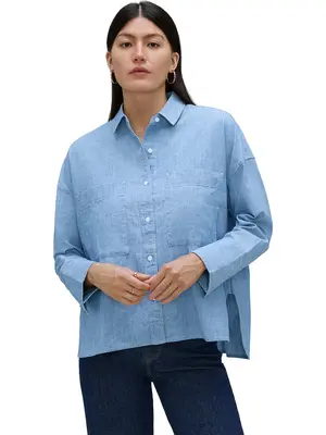Everlane Boxy Oxford Shirt Mid Rechambray