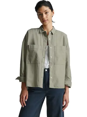 Everlane Boxy Oxford Shirt Seagrass