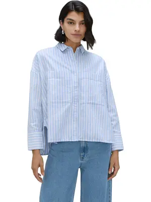 Everlane Boxy Oxford Shirt Sky/white