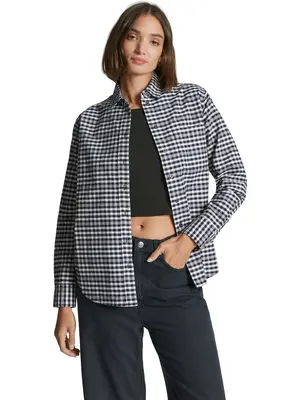 Everlane Oxford Shirt Navy Plaid