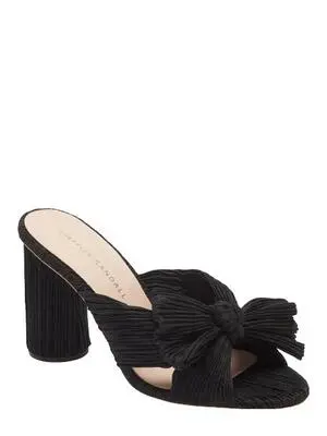 LOEFFLER RANDALL Penny Knotted Lamé Sandal - Black