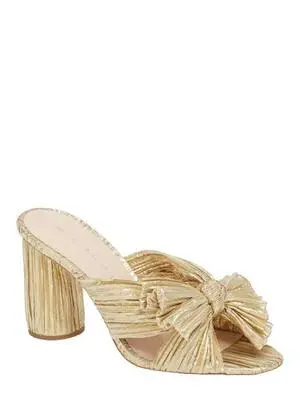 LOEFFLER RANDALL Penny Knotted Lamé Sandal - Gold