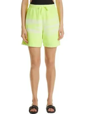 Alexander Wang Garment Dye Cotton Sweat Shorts - Neon Celandine
