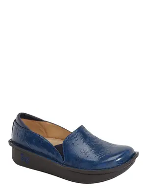 ALEGRIA BY PG LITE Debra Clog Navy Fleur Leather