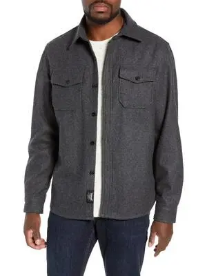 SCHOTT Cpo Wool Blend Work Shirt - Grey Tones