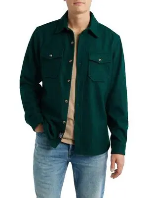 SCHOTT Cpo Wool Blend Work Shirt - Hunter