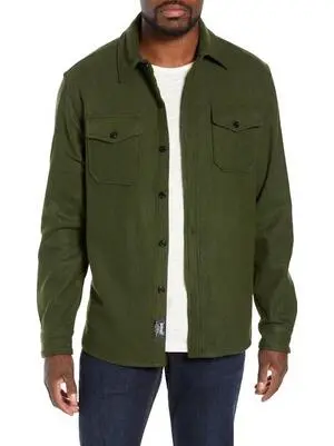 SCHOTT Cpo Wool Blend Work Shirt - Olive