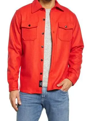 SCHOTT Cpo Wool Blend Work Shirt - Orange