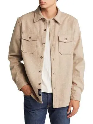 SCHOTT Cpo Wool Blend Work Shirt - Taupe