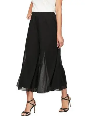 Alex Evenings Crop Wide Leg Pants - Black