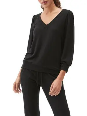 Michael Stars Gabriella V-neck Top - Black