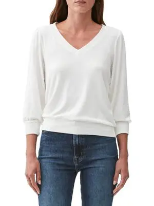 Michael Stars Gabriella V-Neck Top Chalk