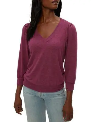 Michael Stars Gabriella V-neck Top - Ruby