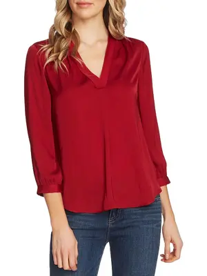 Vince Camuto Satin Blouse Brickstone