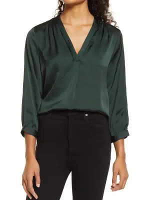 Vince Camuto Satin Blouse Dark Willow