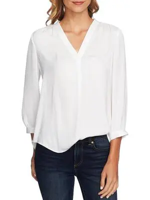 Vince Camuto Rumple Satin Top - New Ivory