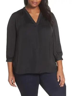 Vince Camuto Rumpled Satin Blouse - Rich Black