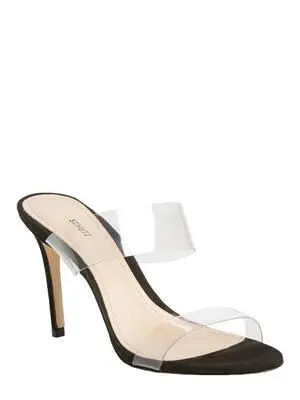 Schutz Ariella Stiletto Sandal Black/transparent Vinyl Fabric