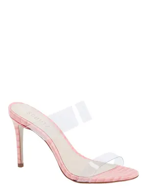 Schutz Ariella Stiletto Sandal Transparent Rose Pink Vinyl