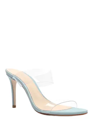 Schutz Ariella Stiletto Sandal Transparent Wonder Blue Vinyl