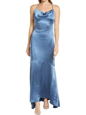 ELLIATT Aisle Satin Slipdress - Sapphire