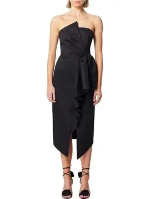 ELLIATT Elliatt Reception Cascade Strapless Dress Black