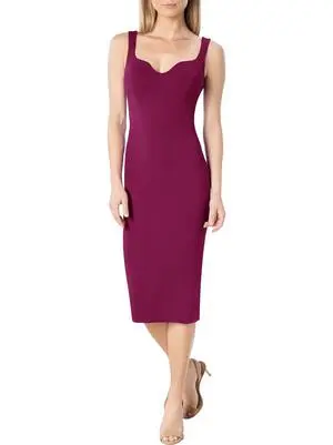 Dress The Population Dress The Population Sloane Sleeveless Sheath Dress Dark Magenta