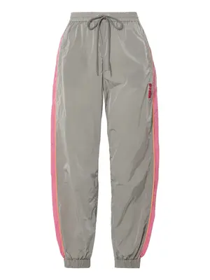 Stella McCartney Kira Appliquéd Striped Econyl Track Pants - Gray
