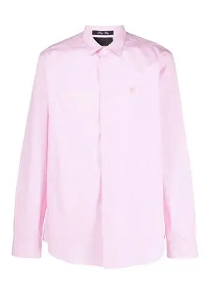 Philipp Plein Skull-embroidered Striped Shirt - Pink