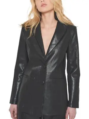AS By DF Jordan Bf Recycled Leather Blazer - Black