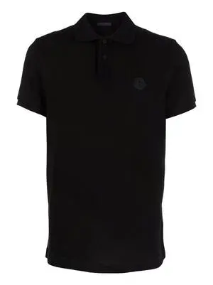 Moncler Tricolour-detail Polo Shirt - Black