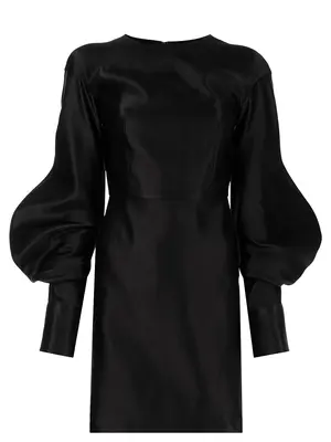 TOM FORD Puff-sleeve Duchess-silk Minidress - Black