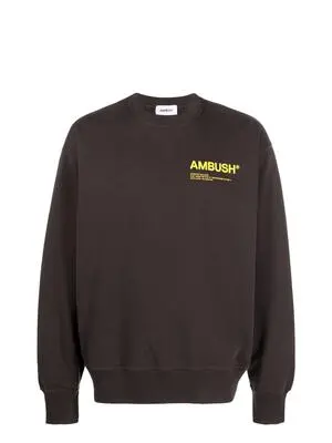 AMBUSH Logo-print Long-sleeve Sweatshirt - Brown