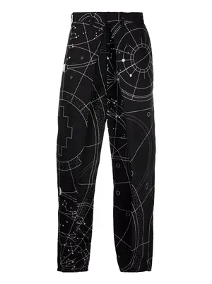 COUNTY OF MILAN All Over Astral Pleated Chinos