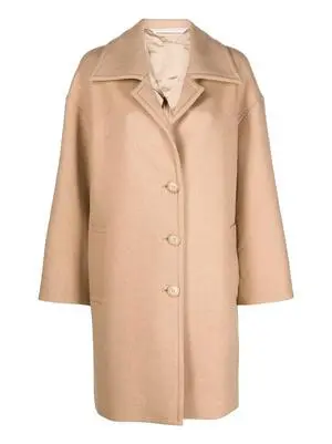 Palm Angels Logo-print Overcoat - Neutrals
