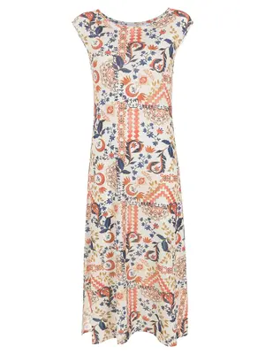 LYGIA & NANNY Lygia & Nanny Floral Print Midi Dress Neutrals
