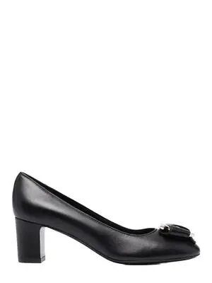 FERRAGAMO Gancini-bow Leather Pumps - Black