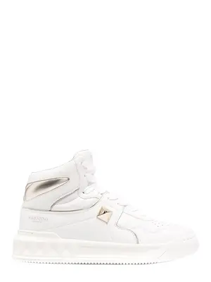 Valentino Garavani Roman Stud-embellished Lace-up Sneakers - White