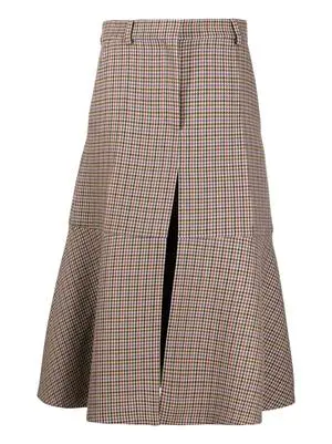 STELLA MCCARTNEY Houndstooth A-Line Midi Skirt