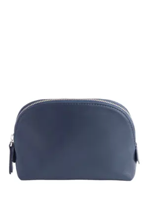 ROYCE NEW YORK Compact Cosmetics Bag Navy Blue